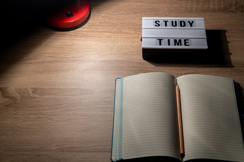 Study Table. Study Concept on a Wooden Desk High Angle View. Back To ...