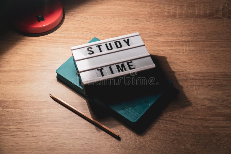 Study Table. Study Concept on a Wooden Desk High Angle View. Back To ...