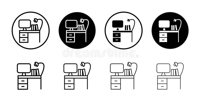 Study Table Icon Logo Set Vector Stock Illustration - Illustration of ...