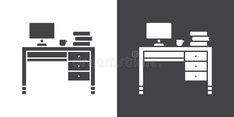 Study Table Icon Thin Line Illustration Set Stock Vector - Illustration ...