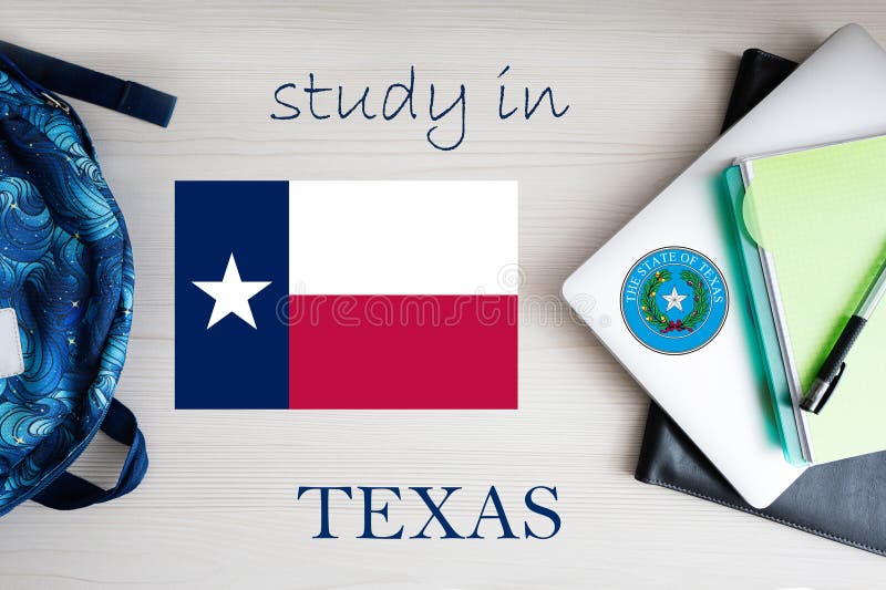 Study in Texas. USA State. US Education Concept Stock Illustration ...
