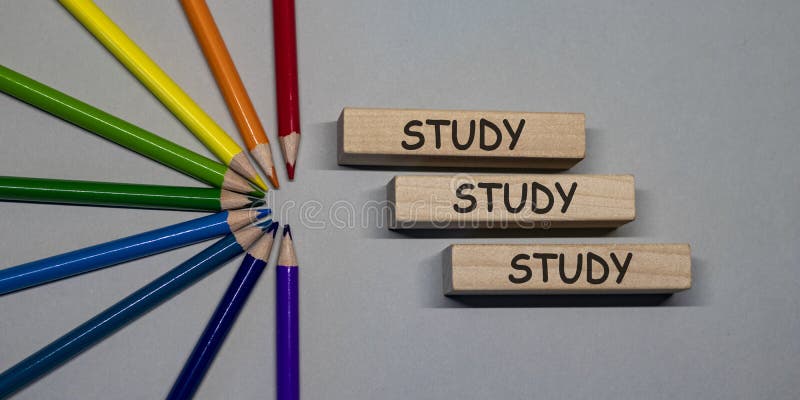 Study, Study, Study - Text Written on Wooden Blocks Stock Image - Image ...