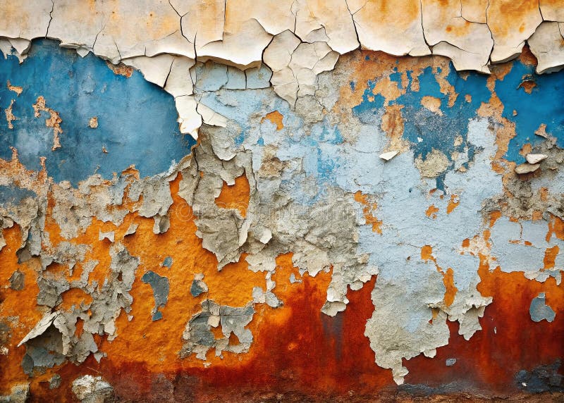 A Study in Texture Whitewashed Wall with Peeling Paint Unveiling a ...