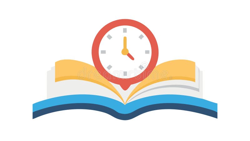 Study Time: Open Book with Clock for Learning and Focus, Vector Design Generative AI Stock ...