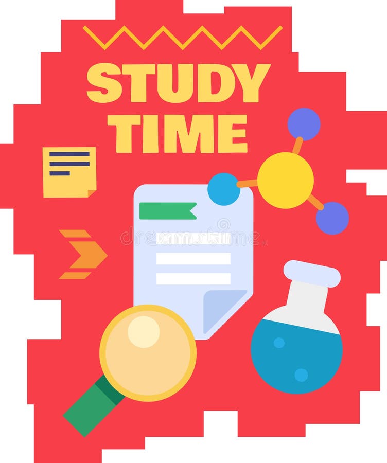 Study Time at School Subject Educate Lesson Vector Stock Illustration ...