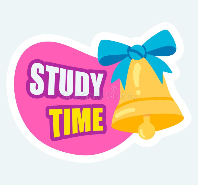 Study Time Text with School First Bell. Science and Education Stock ...