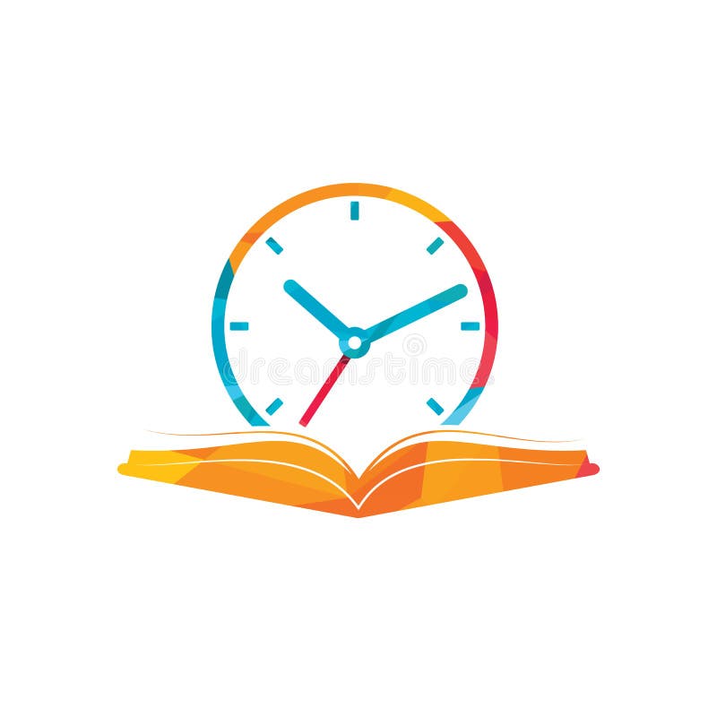 Study Time Vector Logo Design. Book with Clock Icon Design. Stock ...