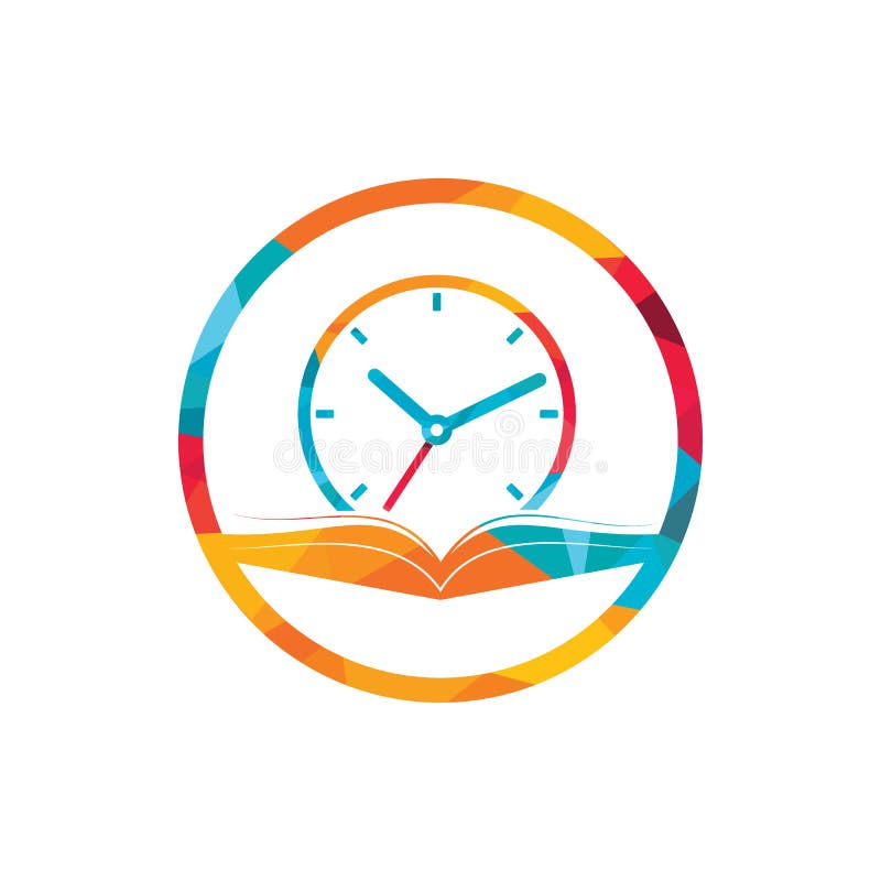 Study Time Vector Logo Design. Book with Clock Icon Design. Stock ...