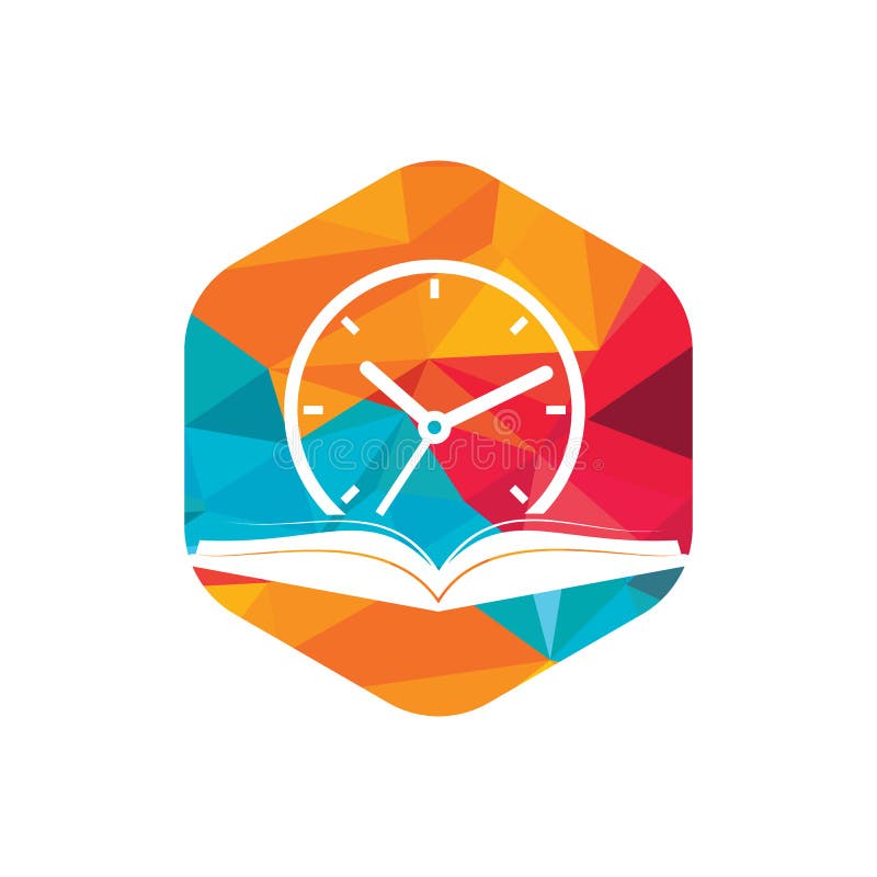 Study Time Vector Logo Design. Book with Clock Icon Design. Stock ...
