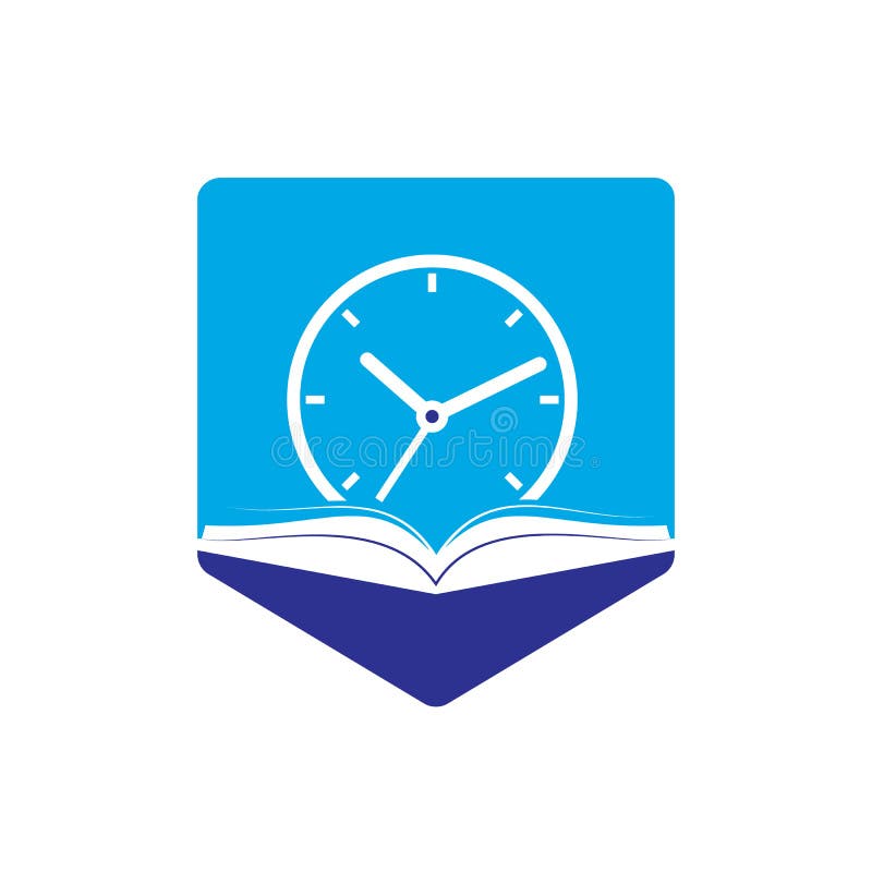 Study Time Vector Logo Design. Book with Clock Icon Design. Stock ...