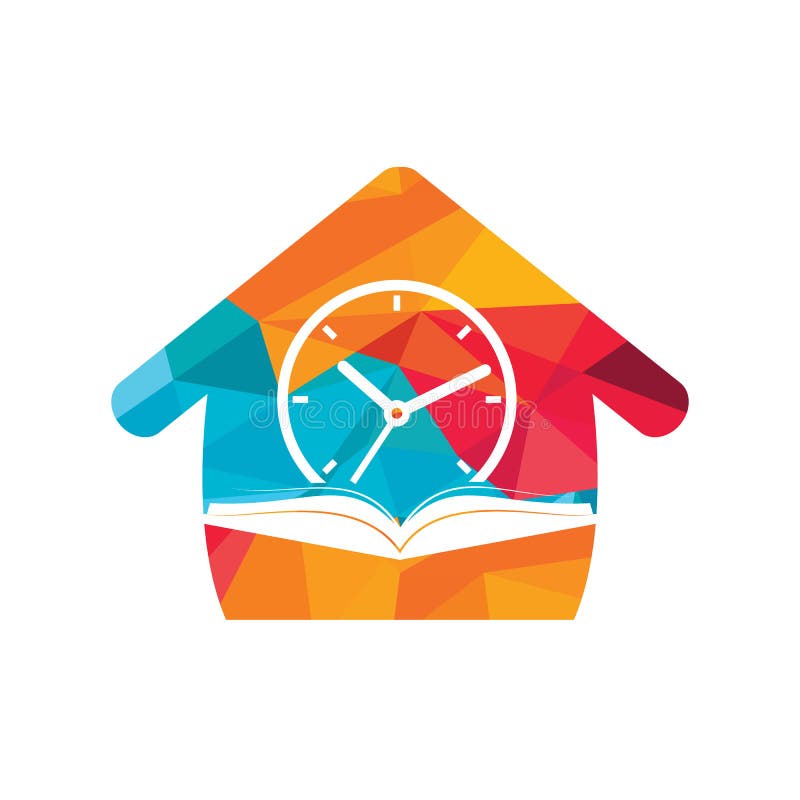 Study Time Vector Logo Design. Book with Clock Icon Design. Stock ...
