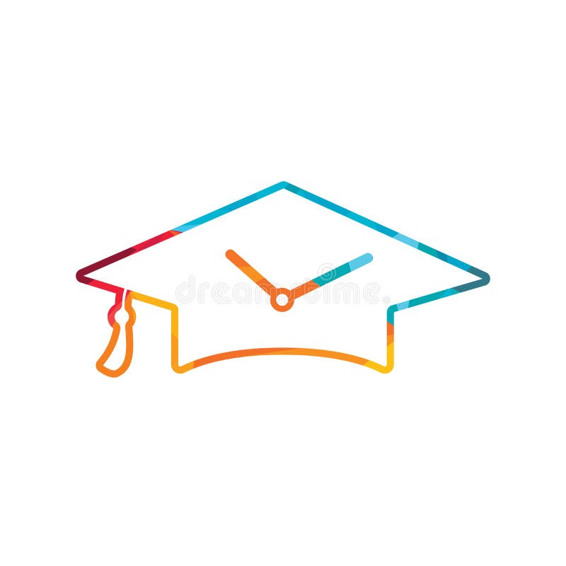 Study Time Vector Logo Design. Graduation Hat with Clock Icon Design ...