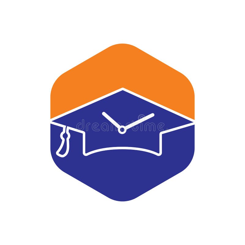 Study Time Vector Logo Design. Graduation Hat with Clock Icon Design ...