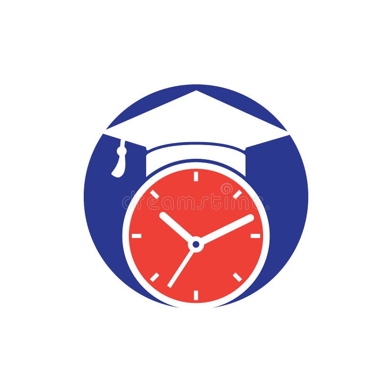 Study Time Vector Logo Design. Graduation Hat with Clock Icon Design ...