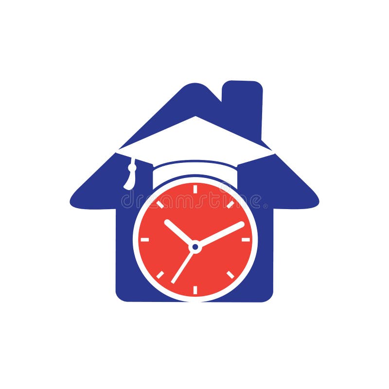 Study Time Vector Logo Design. Graduation Hat with Clock Icon Design ...