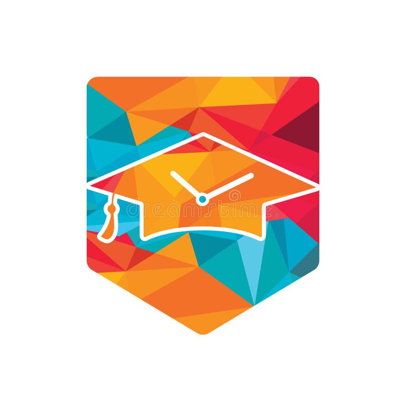 Study Time Vector Logo Design. Graduation Hat with Clock Icon Design ...