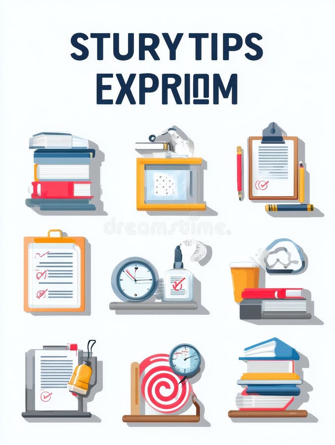 Study Tips Infographic for Effective Exam Preparation with Useful Icons ...