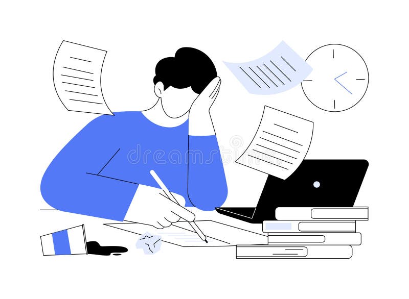 Study Too Much Isolated Cartoon Vector Illustrations. Stock Vector ...