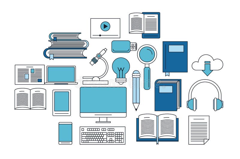 Study tools elements stock vector. Illustration of background - 134401512