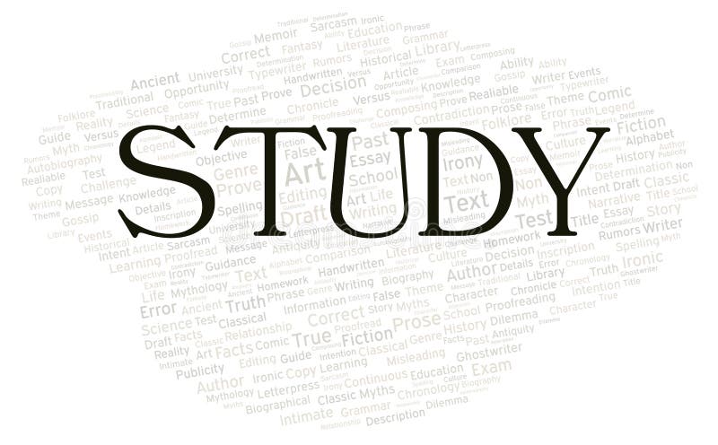 Study Typography Word Cloud Create with the Text only Stock ...
