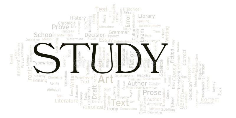 Study Typography Word Cloud Create with the Text only Stock ...