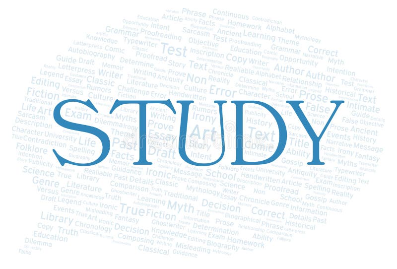 Study Typography Word Cloud Create with the Text only Stock ...