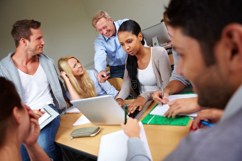 Multiethnic Group of Young People Studying Together Stock Photo - Image ...