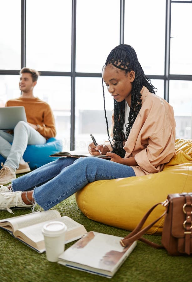 Study, University and Woman Student Writing and Learning for Exam with ...