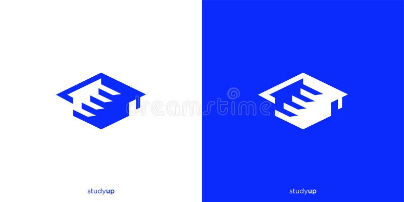 Study Up Logo Designs. Toga Hat and Staircase with Minimalist Style ...