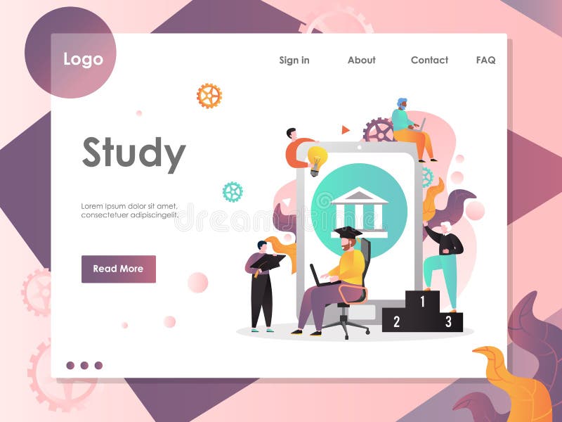 Study Vector Website Landing Page Design Template Stock Vector ...
