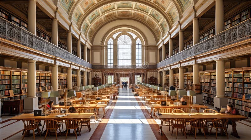 Study widener library stock illustration. Illustration of spaces ...