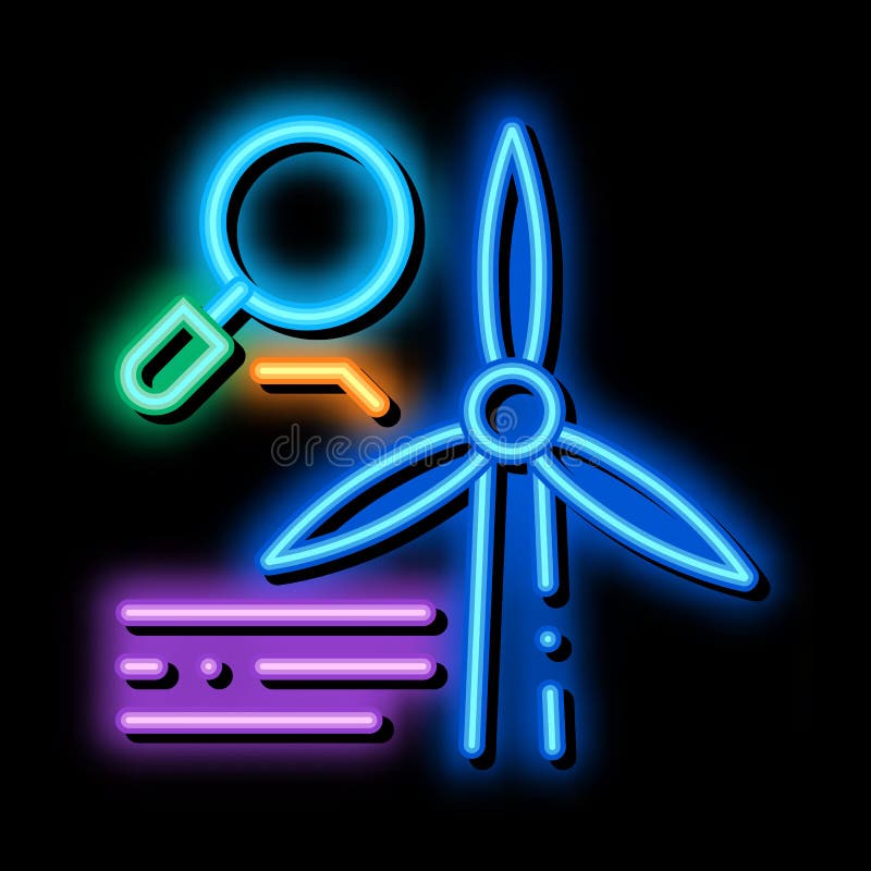Study of Windmill Neon Glow Icon Illustration Stock Vector ...