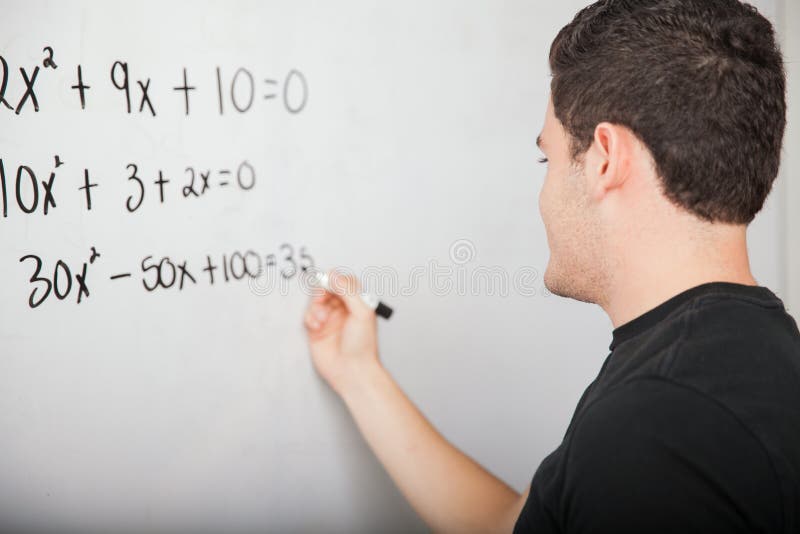 Studying algebra at school stock image. Image of handsome - 41815013