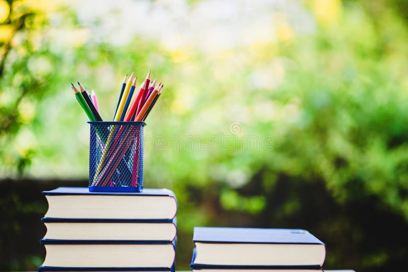 Studying Books and Learning Materials. Stock Photo - Image of learn ...