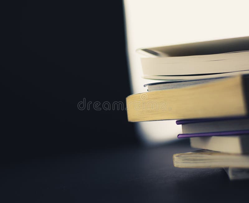 Studying from Books - a Pile of Books Stock Image - Image of knowledge ...