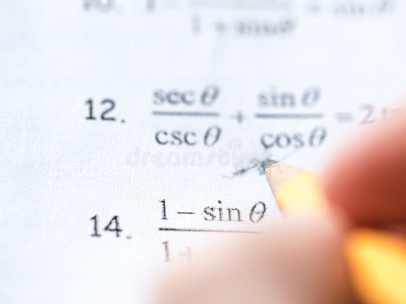 Math and Algebra Homework Preparation Stock Photo - Image of abstract ...