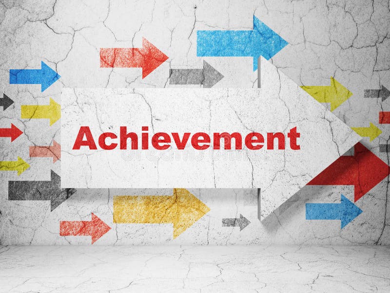 Studying Concept: Arrow with Achievement on Grunge Wall Background ...