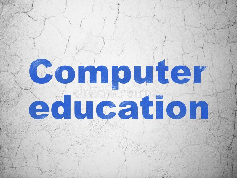 Studying Concept: Computer Education on Wall Background Stock ...