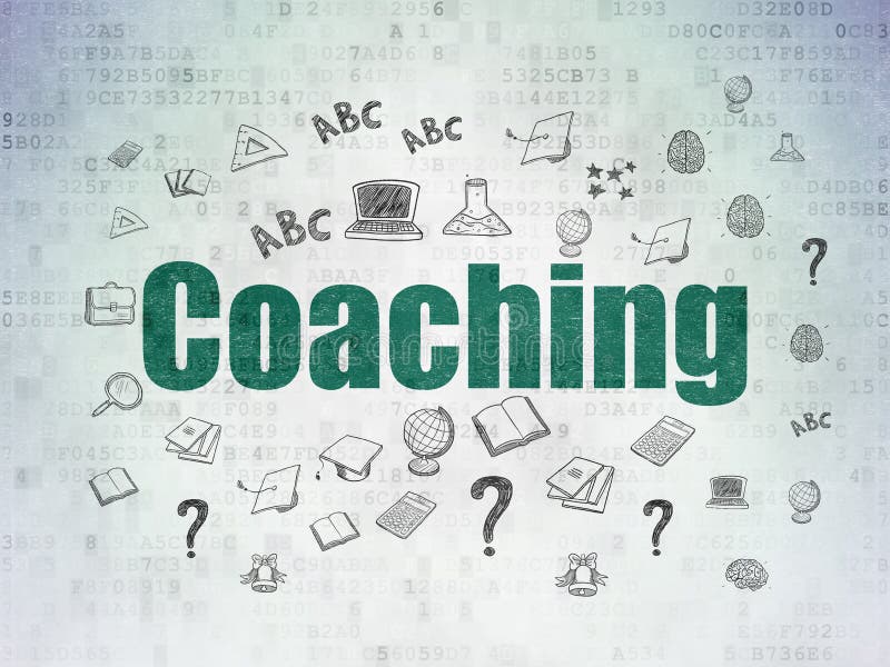 Studying Concept: Coaching on Digital Data Paper Background Stock ...