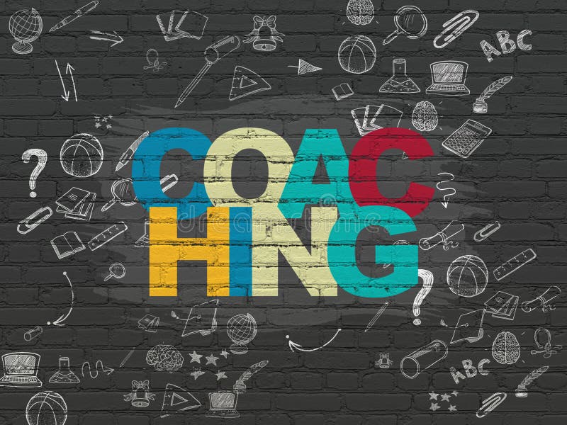 Studying Concept: Coaching on Wall Background Stock Illustration ...