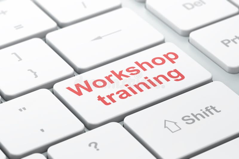 Studying Concept: Workshop Training on Computer Keyboard Background ...