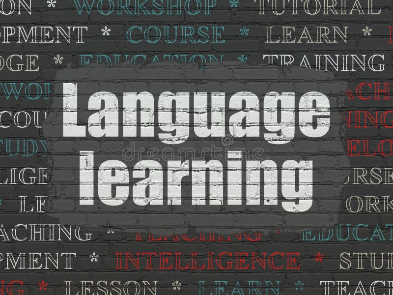 Studying Concept: Language Learning on Wall Background Stock ...