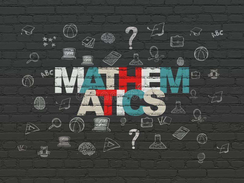 Studying Concept: Mathematics on Wall Background Stock Illustration ...