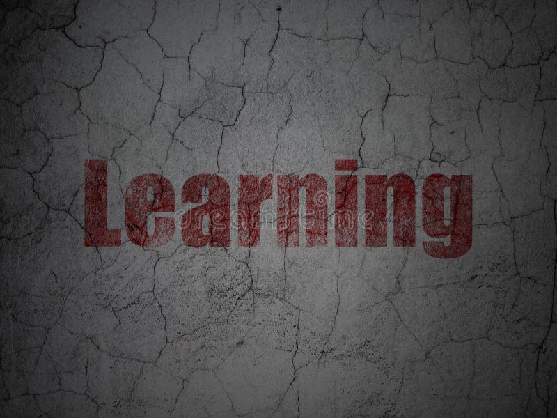 Studying Concept: Learning on Grunge Wall Background Stock Illustration ...