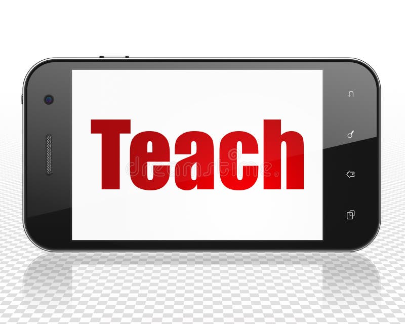 Studying Concept: Smartphone with Teach on Display Stock Illustration ...