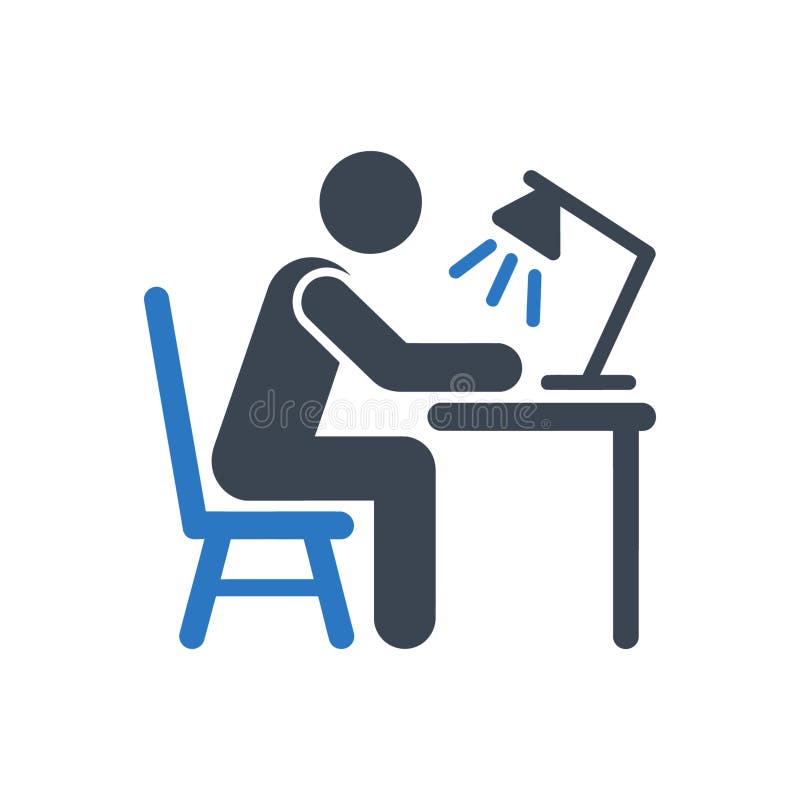 Studying at desk icon stock vector. Illustration of education - 361529181