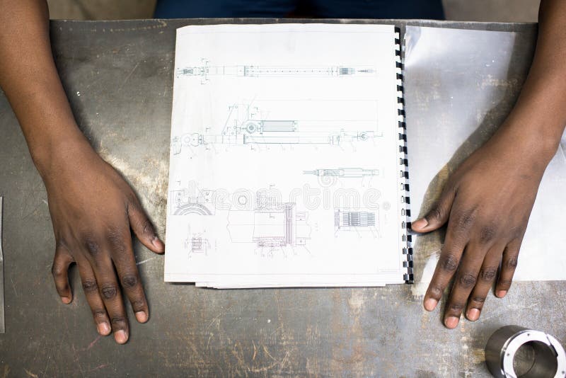 Studying Detail Drawing stock photo. Image of engineer - 110839204