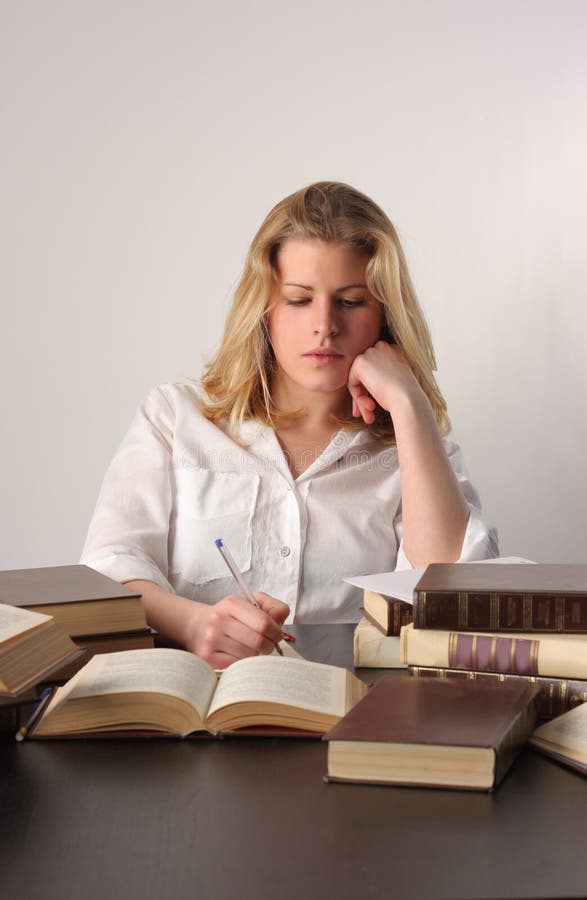 Student Learning in Exam Time Stock Photo - Image of learning, clever ...