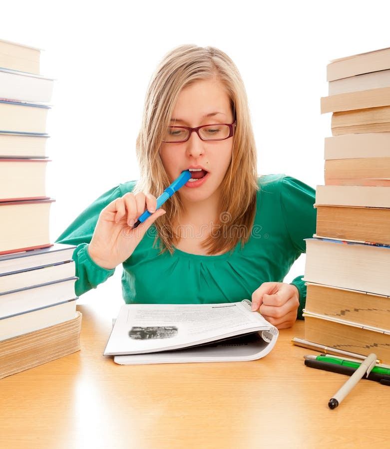 Studying for finals stock image. Image of lying, lazily - 105426687