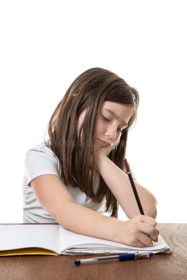 Studying hard at school stock image. Image of schoolgirl - 64641143
